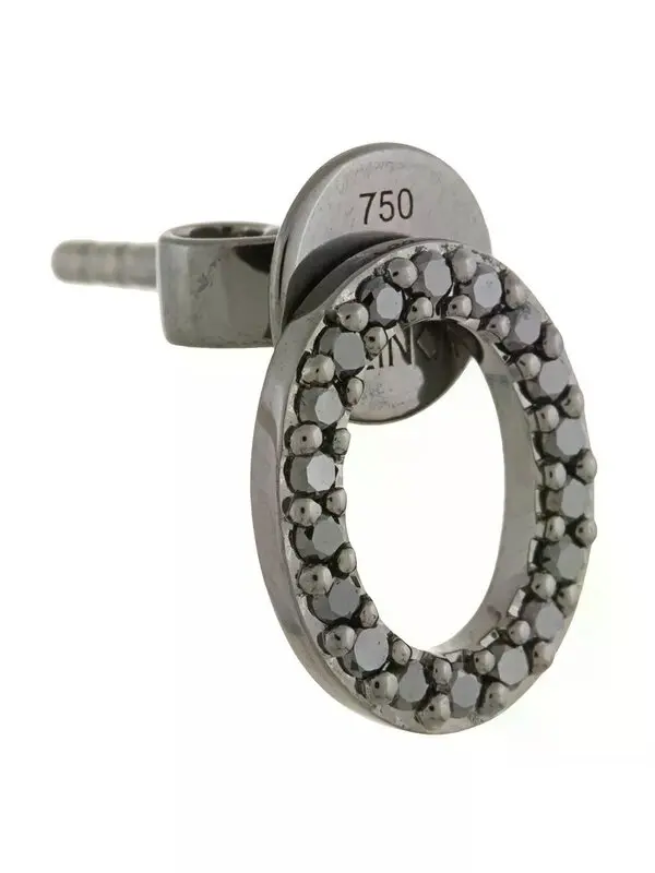 ALINKA 18kt White Gold Cloud Diamond Stud Earring - Black