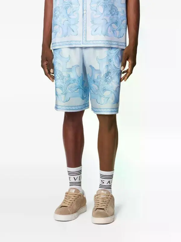 Versace Barocco-print Shorts - Grey