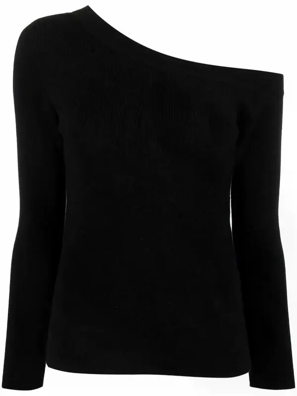 PAULA Cold-shoulder Knit Jumper - Black