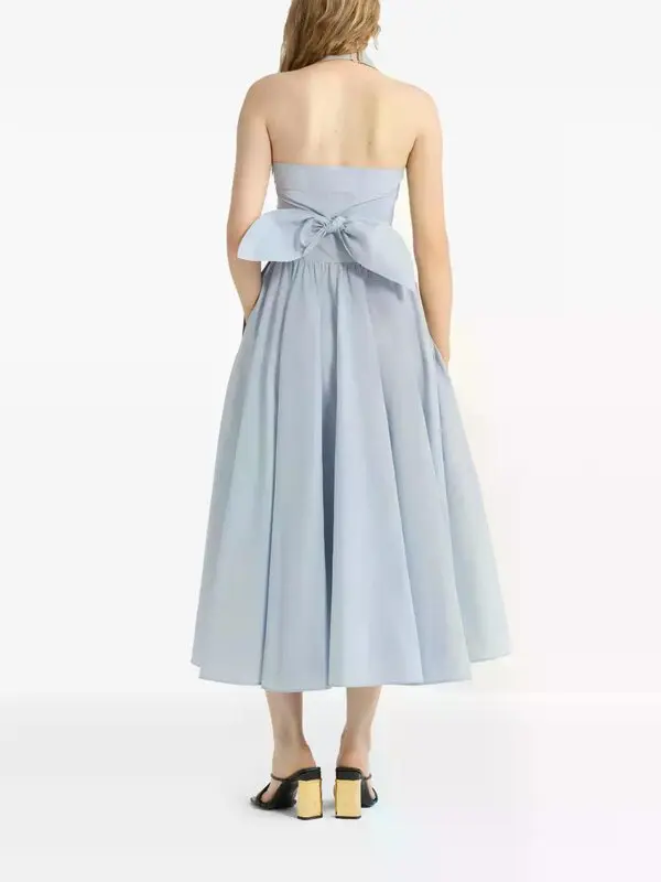 PATOU Halterneck Faille Maxi Dress - Blue