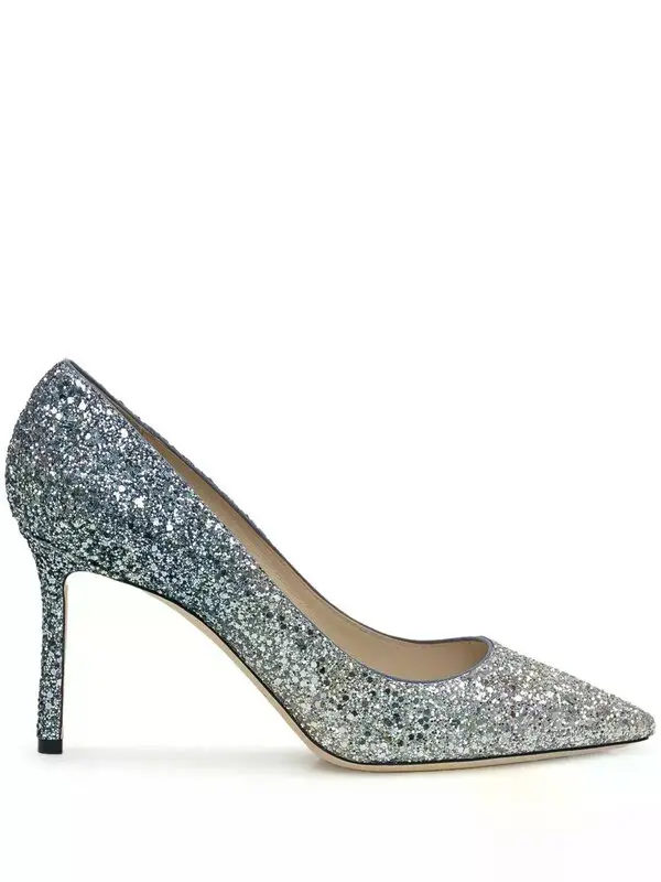 JIMMY CHOO Romy Glitter-effect Pumps - Silver