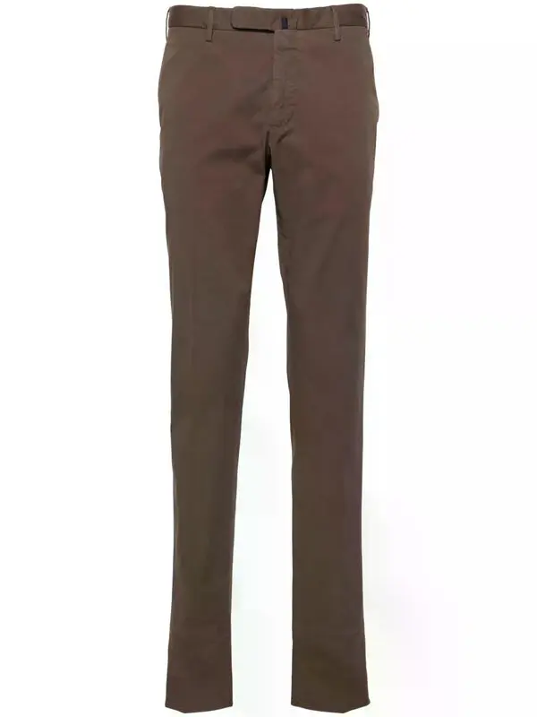 Incotex Mid-rise Tapered Leg Chino Trousers - Brown