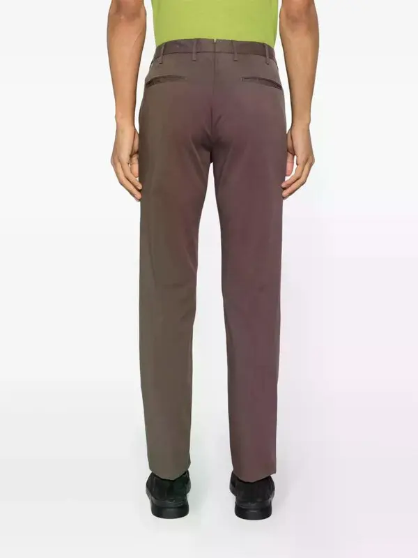 Incotex Mid-rise Tapered Leg Chino Trousers - Brown