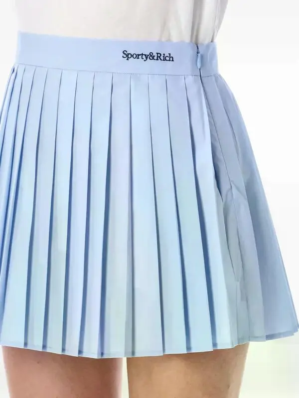 Sporty & Rich Serif Logo Pleated Skirt
