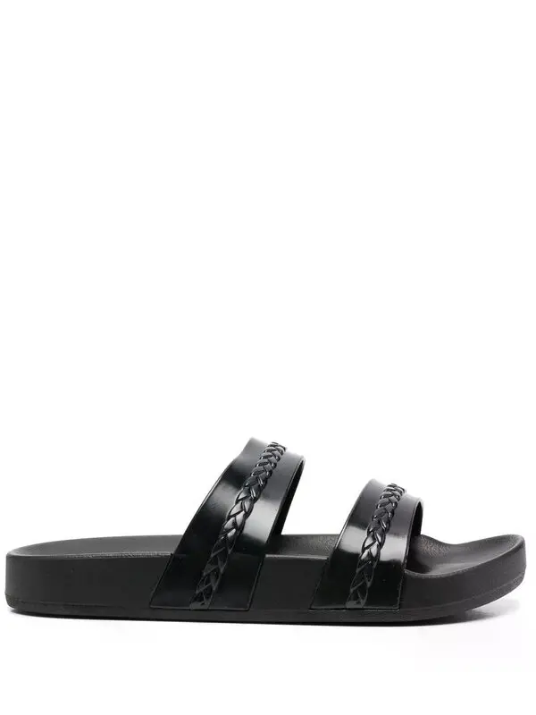ANCIENT GREEK SANDALS Meli Double-strap Slides - Black