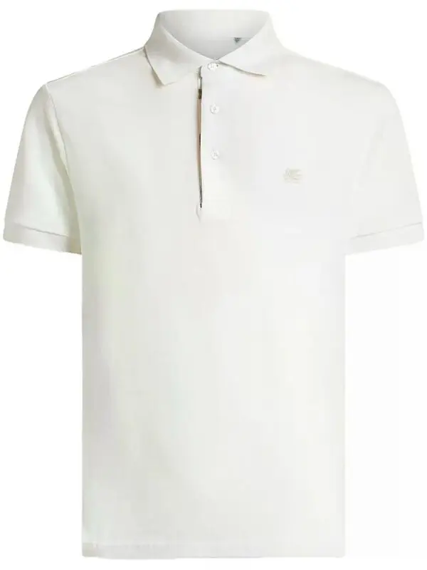 Etro Pegaso-embroidered Polo Shirt - White