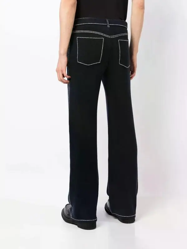 BARRIE High-rise Wide-leg Trousers With Contrast Stitching