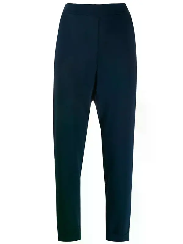 P.a.r.o.s.h Elasticated Slim-fit Cropped Trousers - Blue