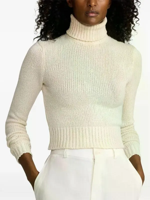 Ralph Lauren Cropped Ribbed Turtleneck Jumper