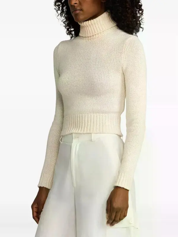 Ralph Lauren Cropped Ribbed Turtleneck Jumper