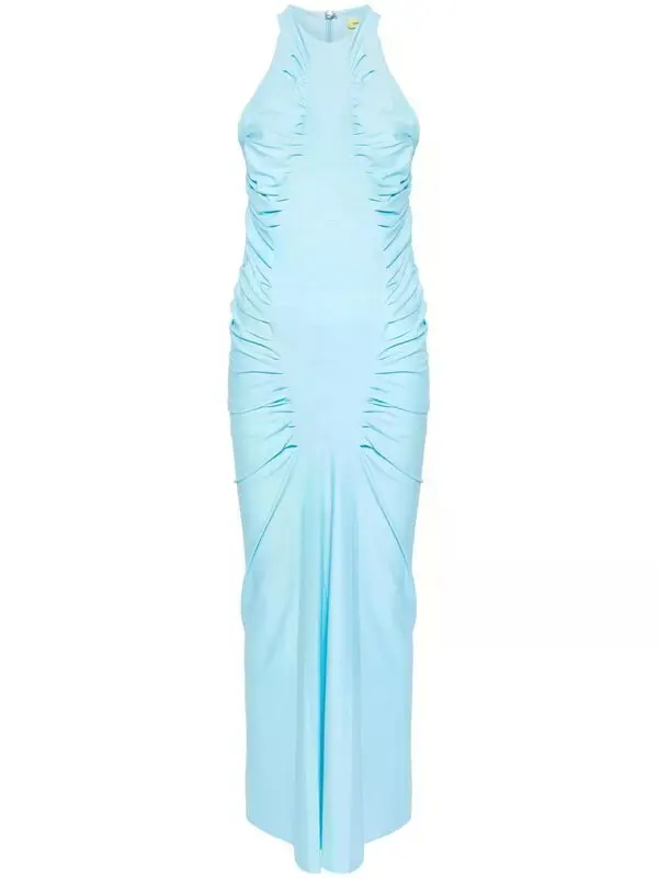 Gauge81 Halterneck Ruched Maxi Dress