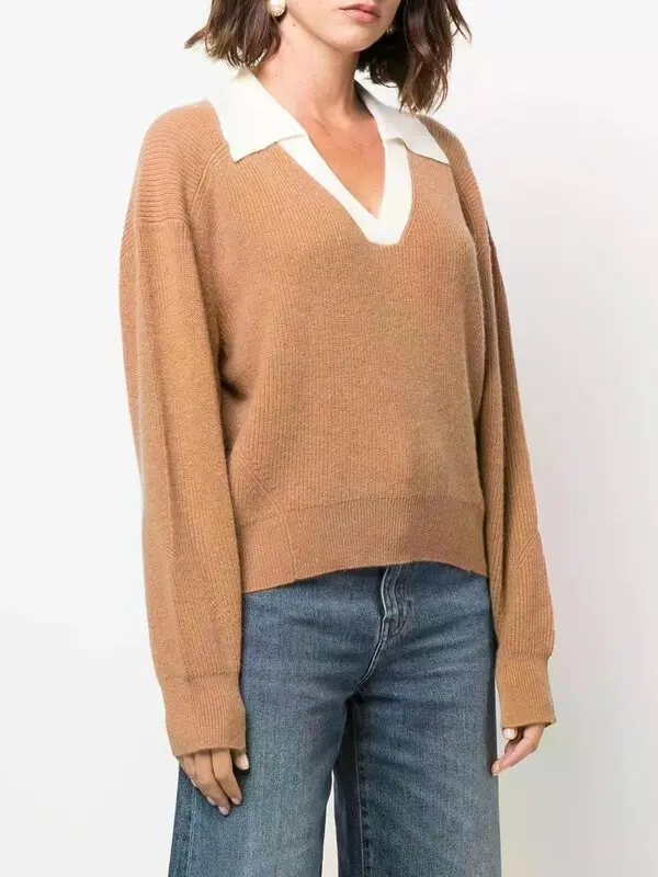 Rag & Bone Collared Cashmere Jumper - Brown