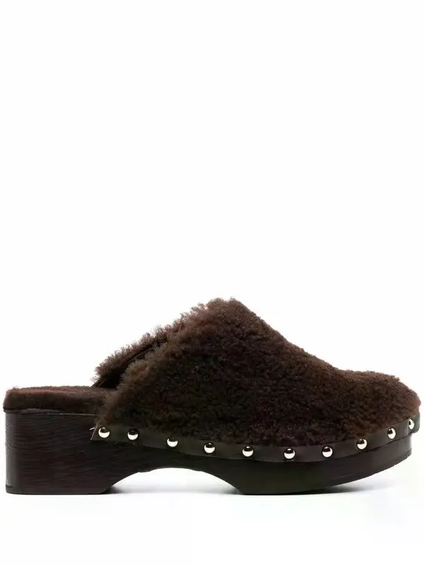 ANCIENT GREEK SANDALS Shearling-lined Clogs - Brown