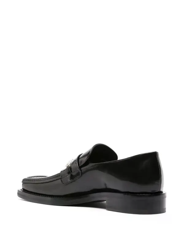Martine Rose Square-toe Leather Loafers With Chain Detail