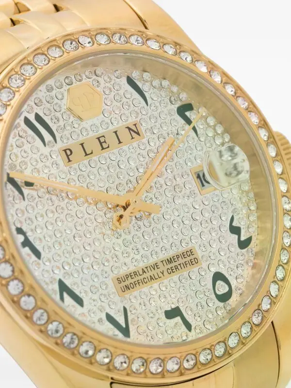 Philipp Plein Date Superlative 38mm Watch With Crystal Embellishments