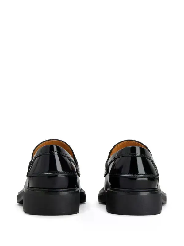 TOD'S Logo Plaque Leather Loafers