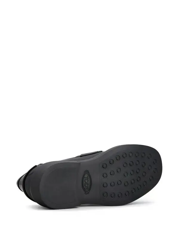 TOD'S Logo Plaque Leather Loafers