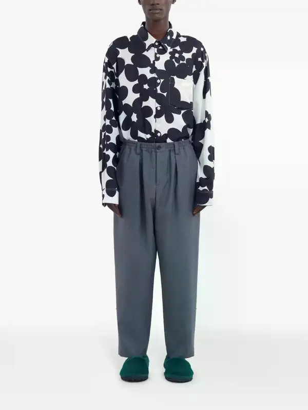 Marni Pleated Tropical Wool Trousers