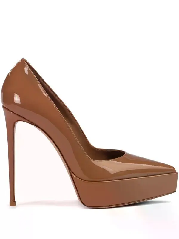 LE SILLA Uma Patent Leather Platform Pumps - Neutrals
