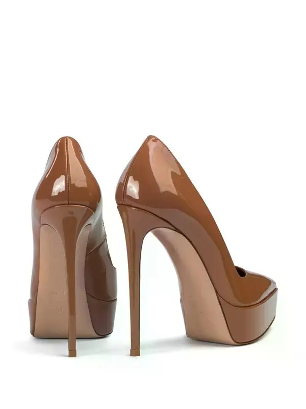 LE SILLA Uma Patent Leather Platform Pumps - Neutrals