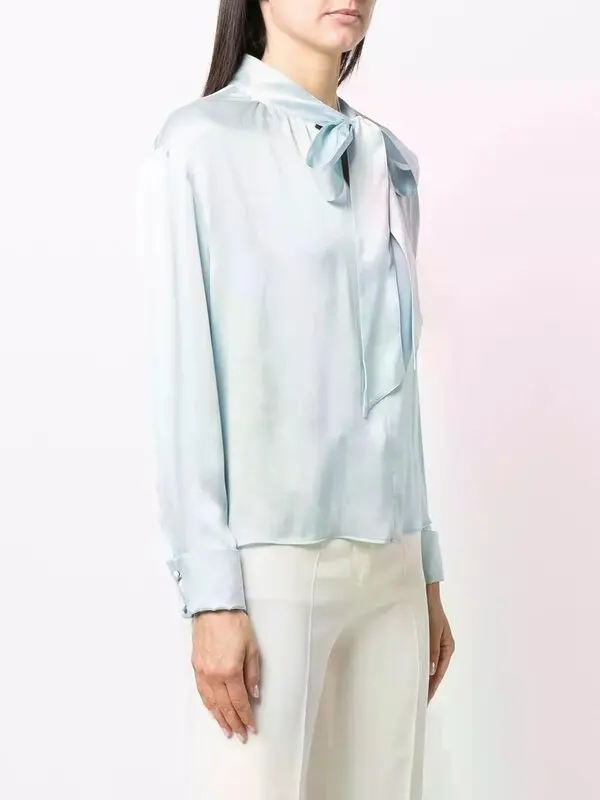LANVIN Silk Blouse With Ribbon Detail