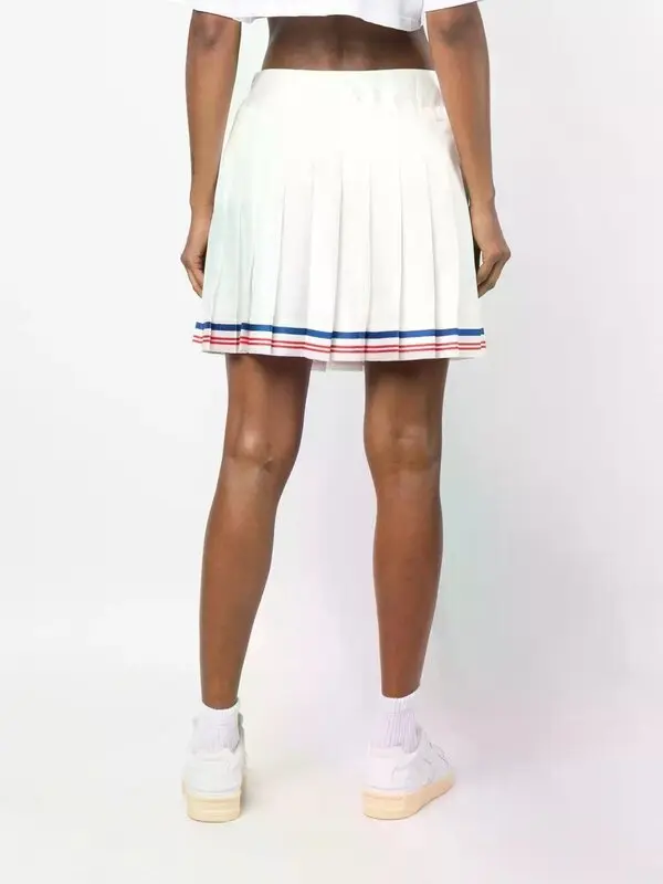 Casablanca Pleated Striped Border Mini Skirt