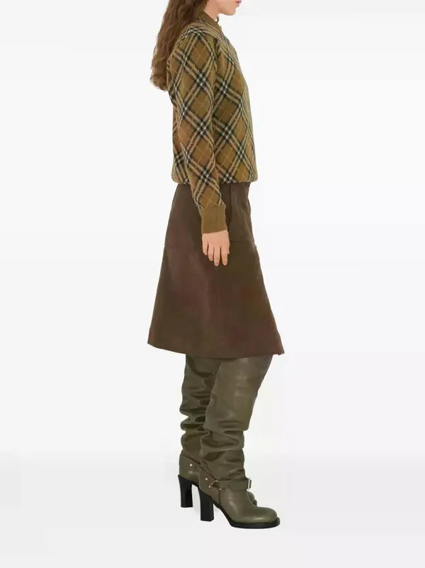 Burberry Check Pattern Mohair-wool Blend Sweater