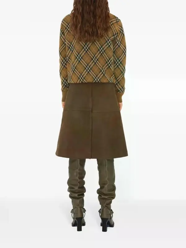 Burberry Check Pattern Mohair-wool Blend Sweater