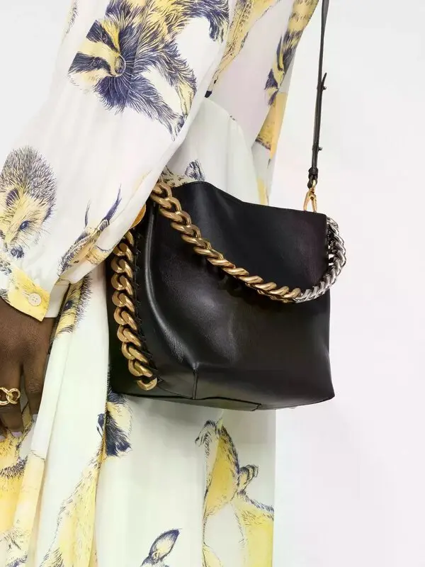 Stella McCartney Frayme Bucket Bag With Oversized Chain