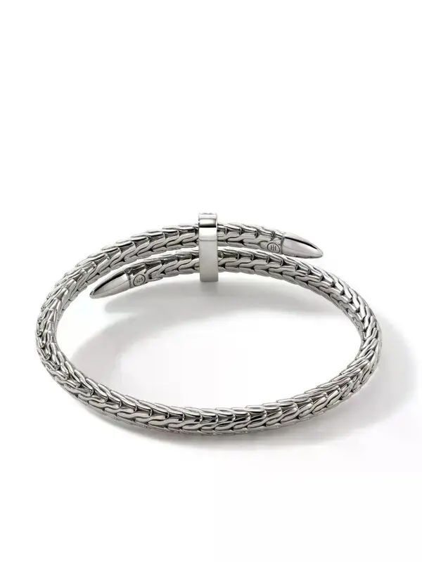 John Hardy Sterling Flex Spear Diamond Cuff Bracelet - Silver