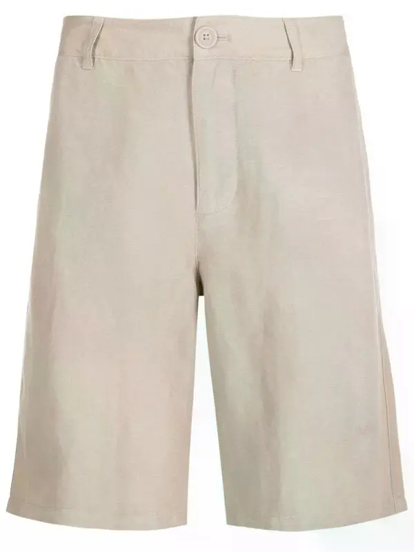 Armani Exchange Straight-leg Linen Bermuda Shorts - Neutrals