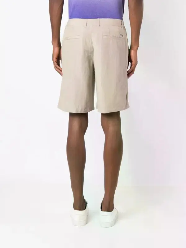 Armani Exchange Straight-leg Linen Bermuda Shorts