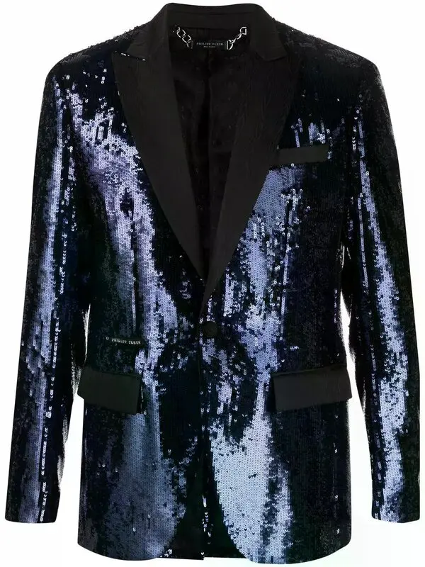 Philipp Plein Embellished Single-breasted Blazer - Blue
