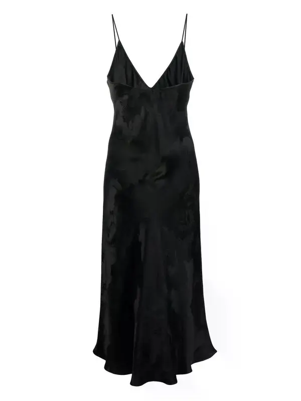 Carine Gilson Silk Jacquard-print Midi Slip Dress