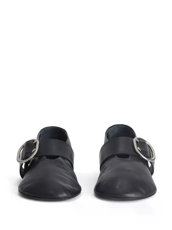 JIL SANDER Ovine Leather Ballerina Shoes With Buckle Fastening - Black