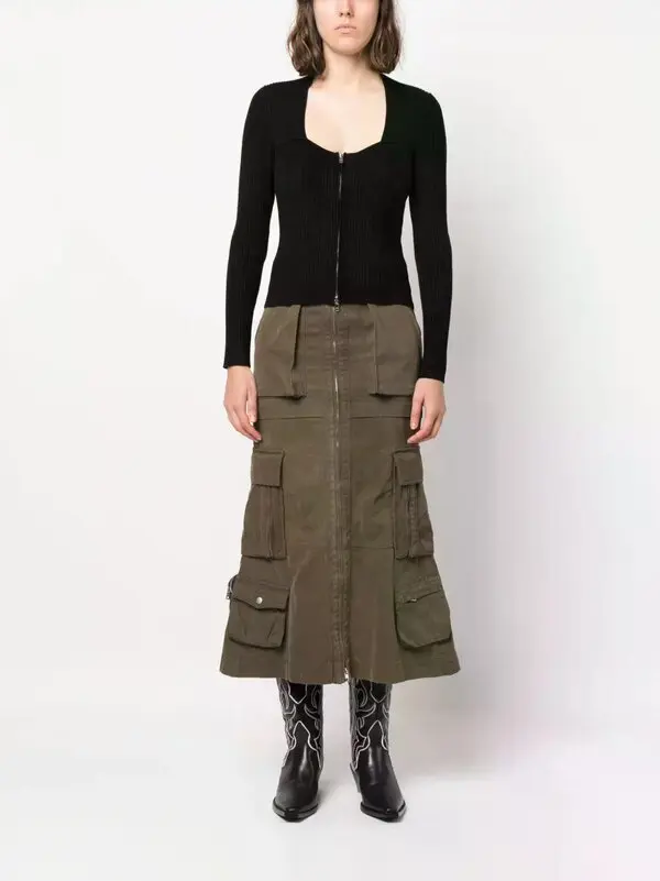 Isabel Marant Étoile Zelie Ribbed Zip-up Cardigan - Black