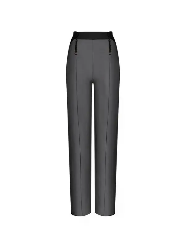 MAISON CLOSE Logo-print Sheer Trousers - Black