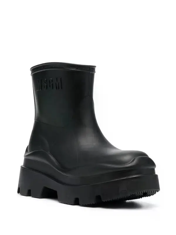 MSGM Embossed Logo Ankle Boots