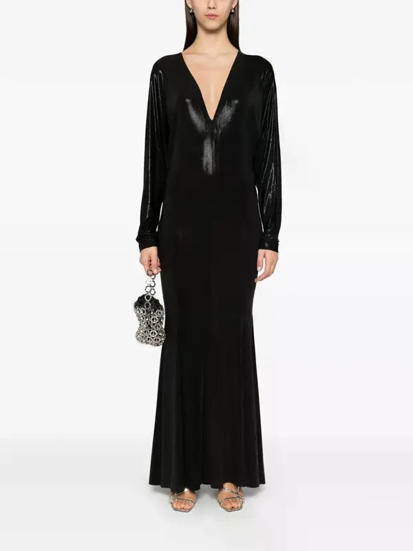 Norma Kamali V-neck Fishtail Gown