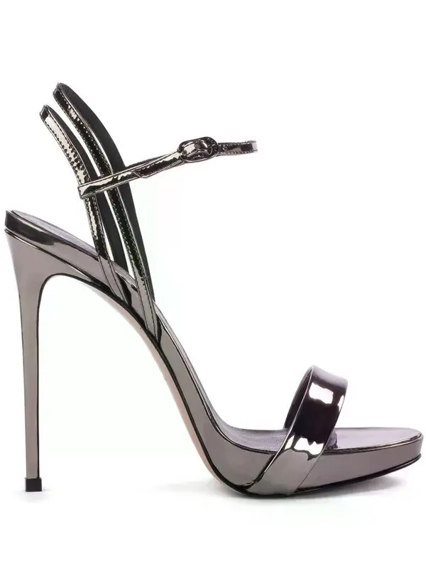 LE SILLA Gwen Metallic-effect Stiletto Sandals - Silver