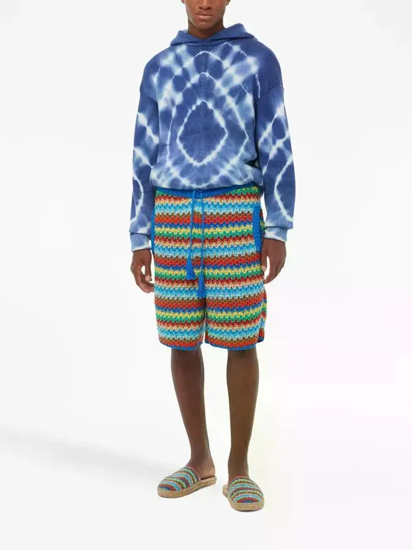 Alanui Over The Rainbow" Crochet Knit Shorts