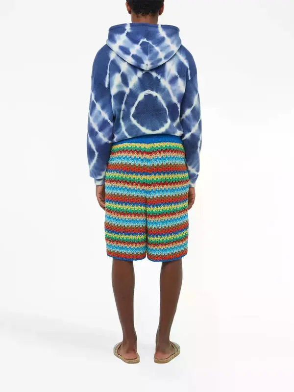 Alanui Over The Rainbow" Crochet Knit Shorts