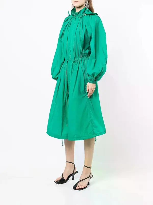 JUUN.J Ruched Hooded Midi Dress