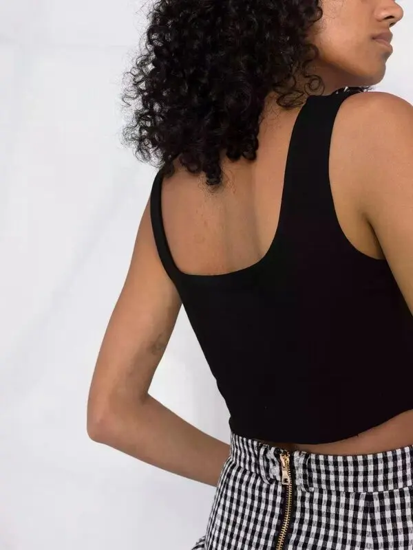 MANURI Miss Jane" Sleeveless Cropped Top - Black