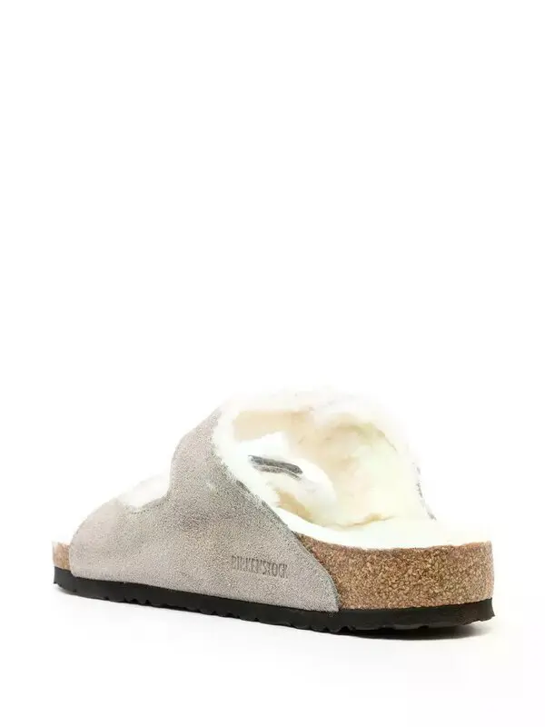 BIRKENSTOCK Arizona Shearling Lined Suede Sandals - Grey