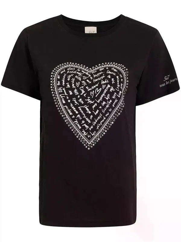 Cinq À Sept Love Letter Heart" Cotton T-shirt