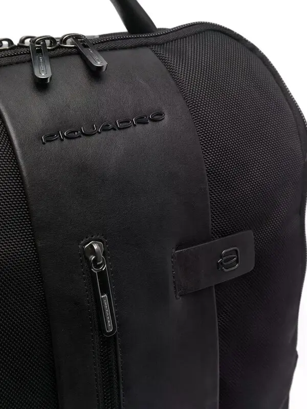 PIQUADRO Logo-patch Backpack - Black