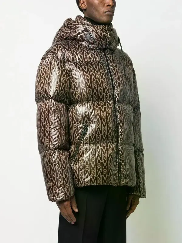 Mackage Kent Monogram-print Padded Coat - Brown