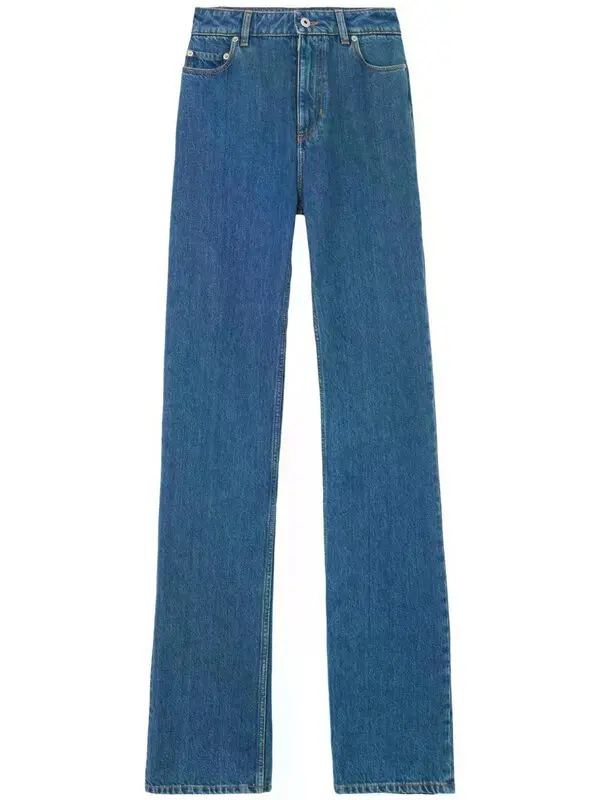 Burberry High-waisted Straight-leg Cotton Jeans