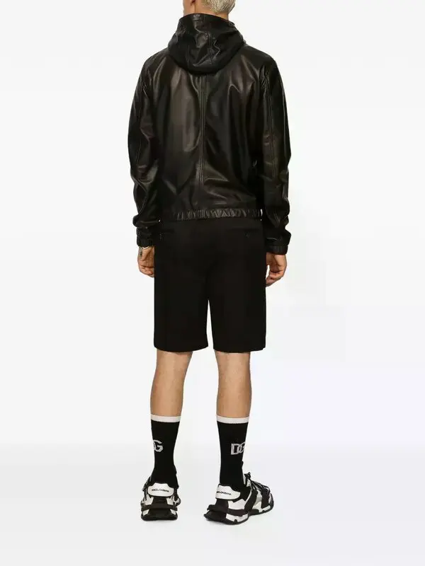 Dolce & Gabbana Hooded Leather Jacket